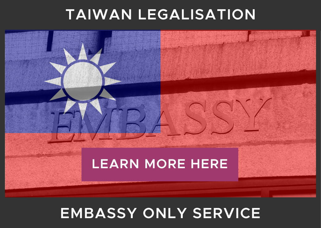 Document Legalisation For Taiwan